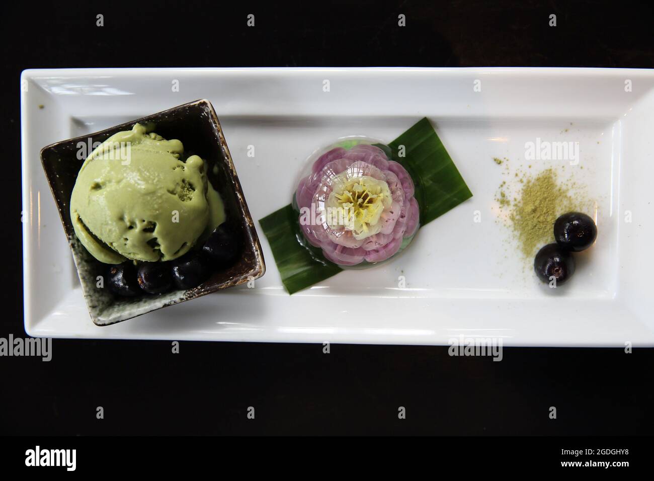flower Water cake the water drop dessert mochi mizu shingen mochi with ...