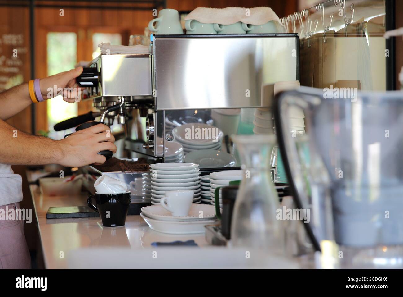 coffee machine with making coffee Stock Photo - Alamy