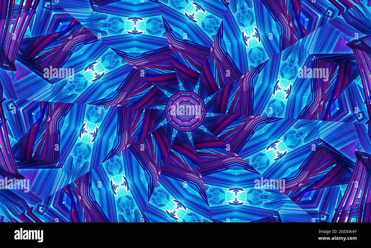 Abstract colorful fantacy purple blue green kaleidoscope pattern ...