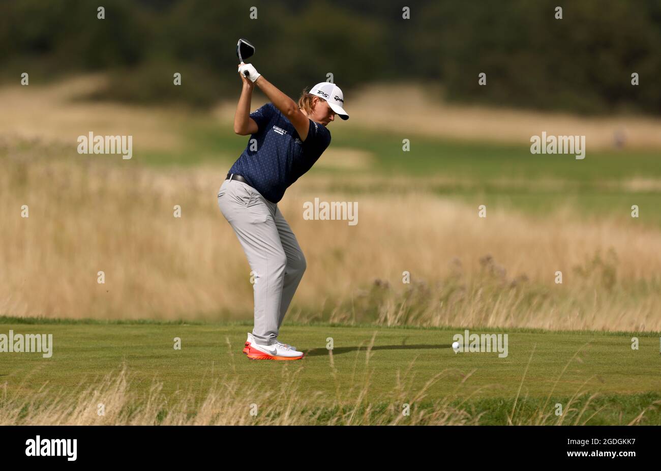 Sami Valimaki tees off on the 8th during day two of the Cazoo Classic ...