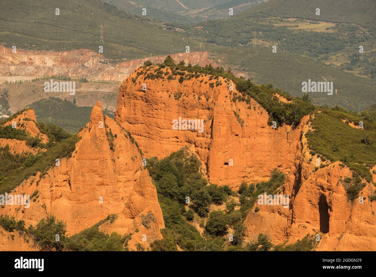Las Medulas, a Roman gold-mining site. UNESCO world heritage located in ...