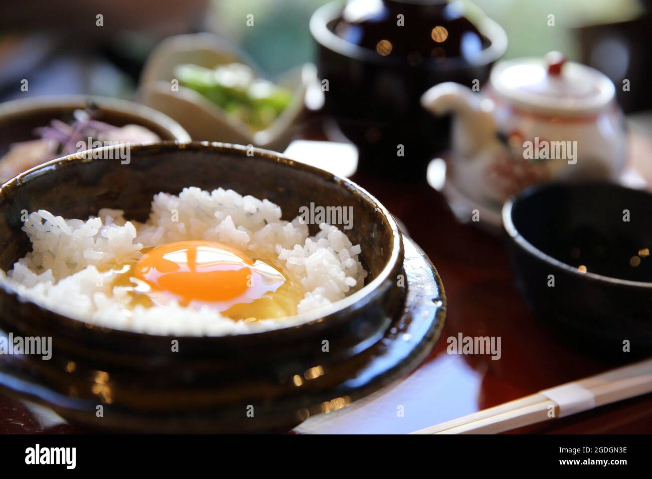 Japanese traditional food mixes a raw egg and rice Stock Photo - Alamy