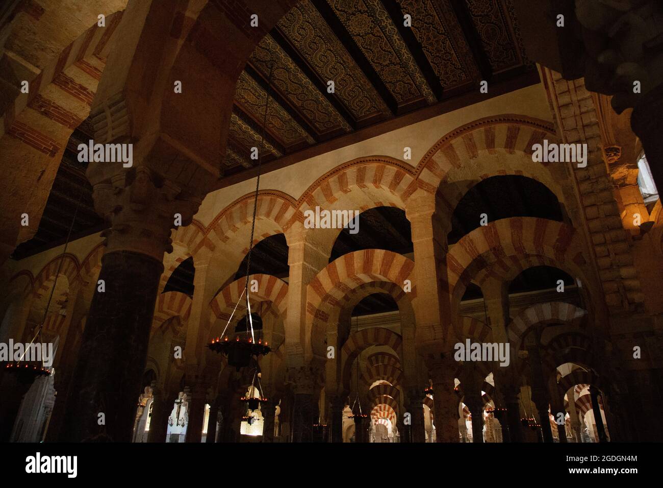 Cordoba Cathedral Mosque on Iberian ruins with arches of Arab ...