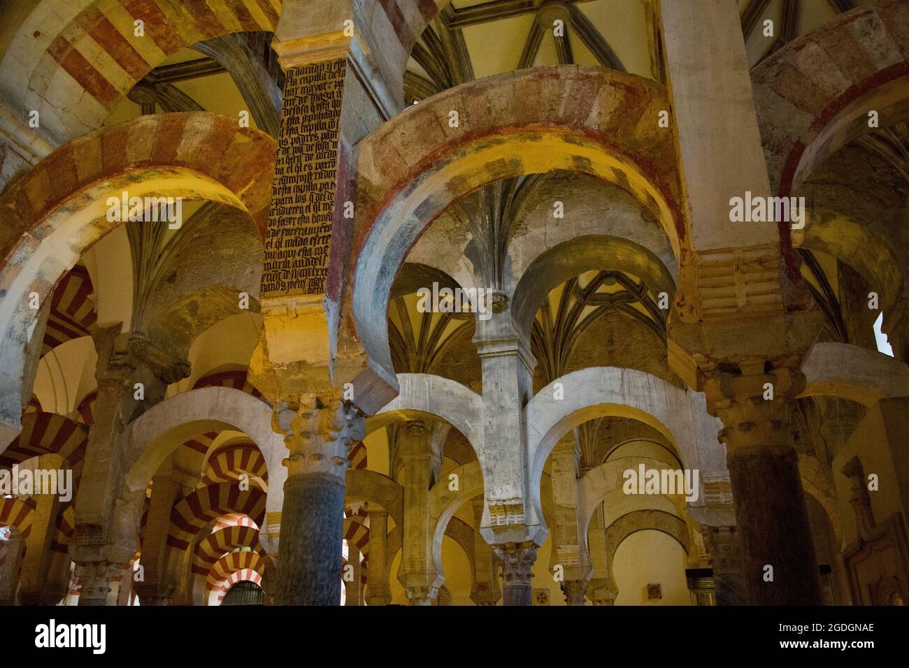 Cordoba Cathedral Mosque on Iberian ruins with arches of Arab ...