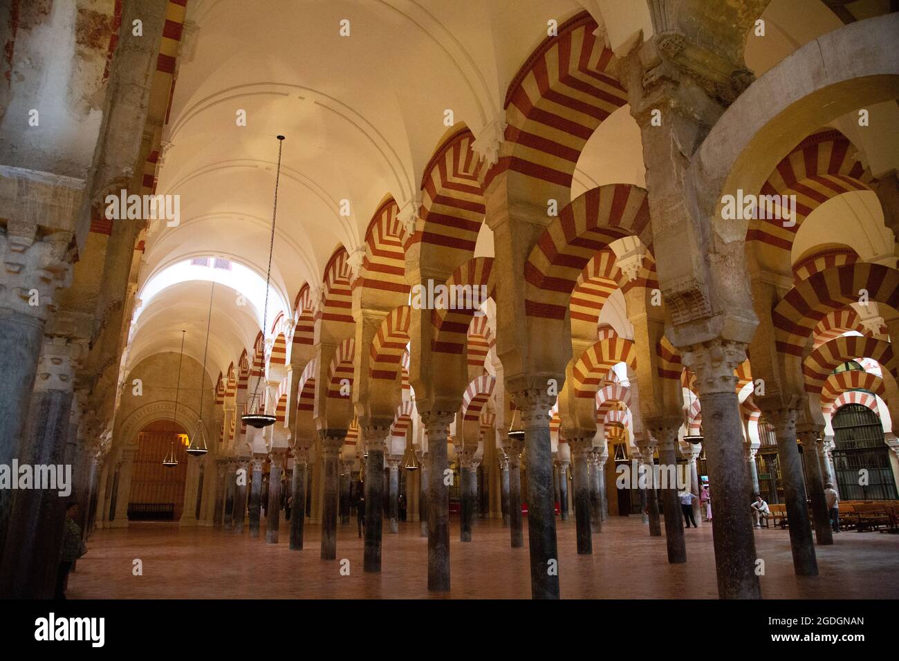 Cordoba Cathedral Mosque on Iberian ruins with arches of Arab ...