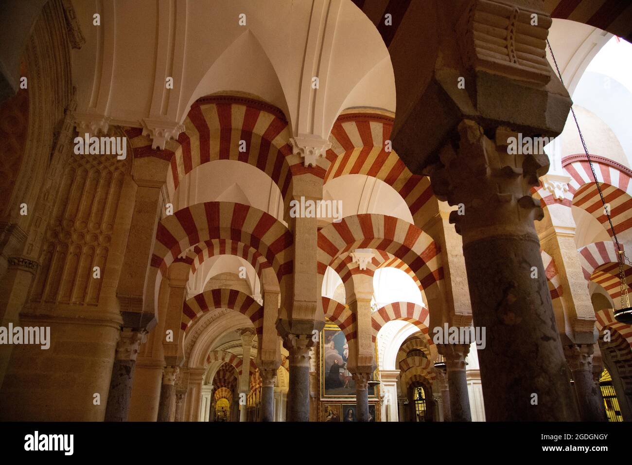 Cordoba Cathedral Mosque on Iberian ruins with arches of Arab ...