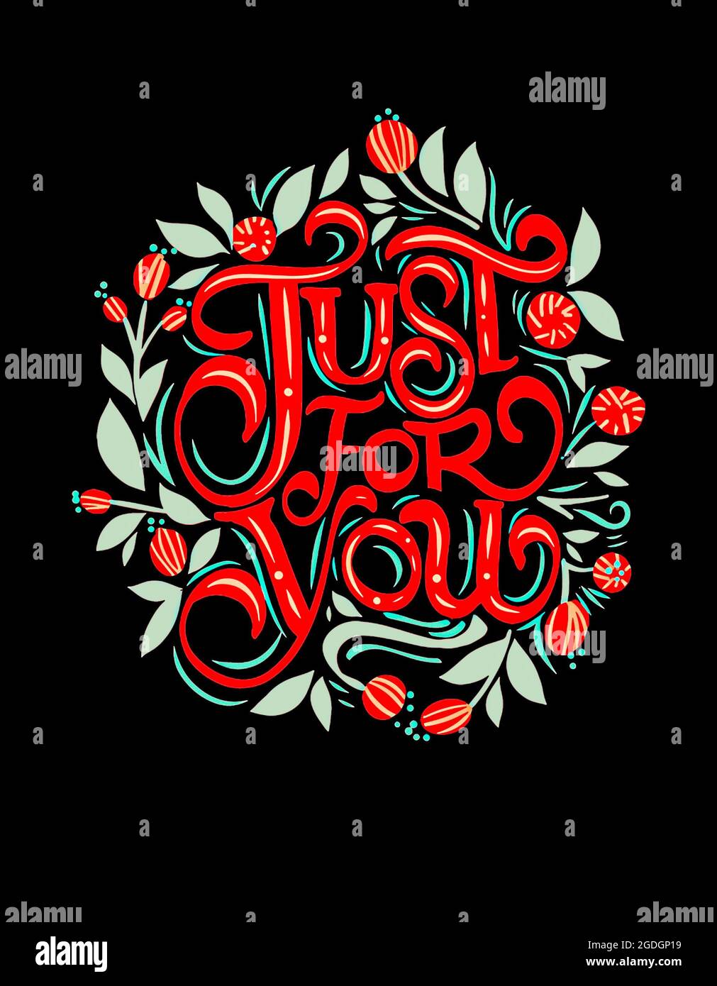 Just for you tshirt design Stock Photo - Alamy