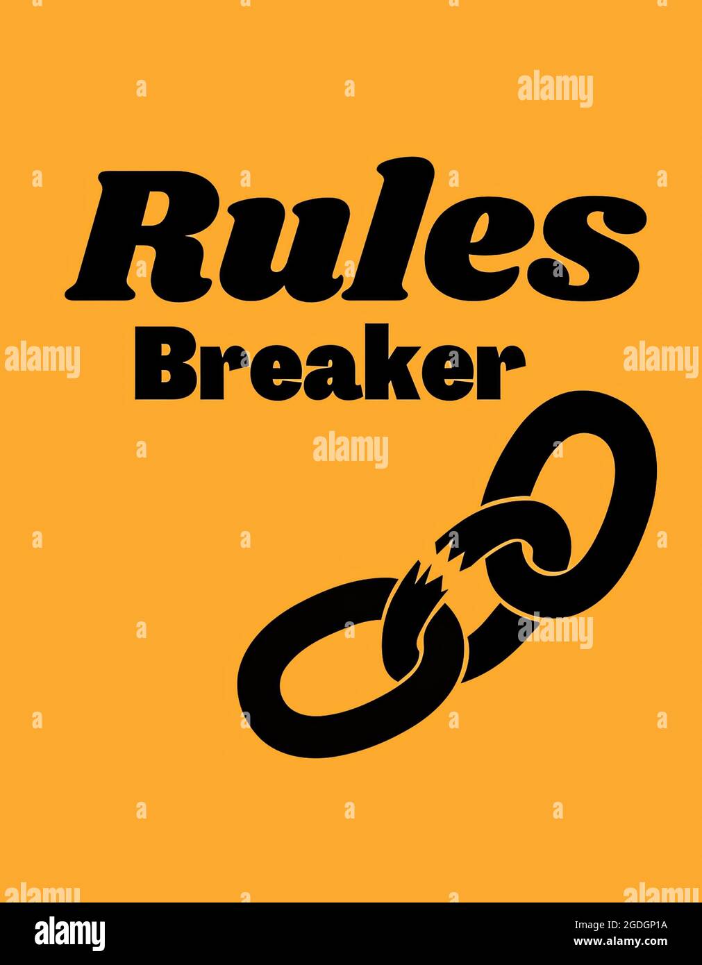 Rules breaker typography tshirt design Stock Photo - Alamy