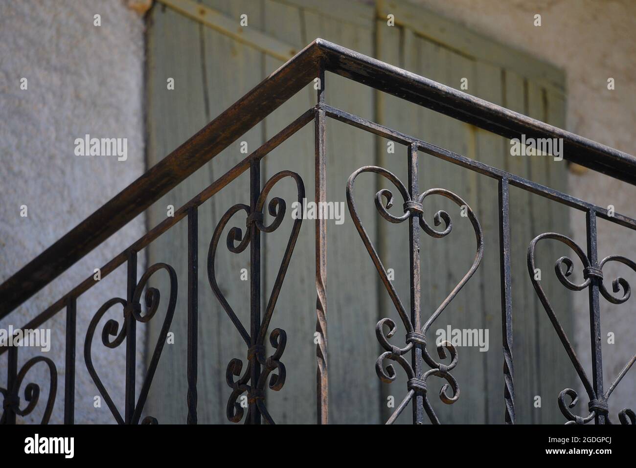 Traditional custom made wrought iron balcony railing in Dimitsana a ...