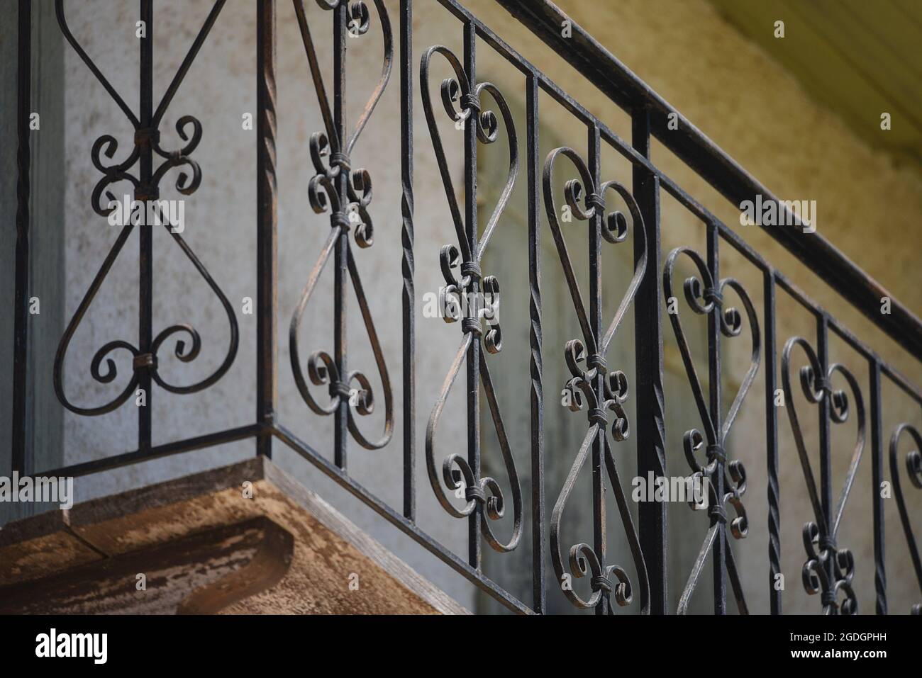 Traditional custom made wrought iron balcony railing in Dimitsana a ...