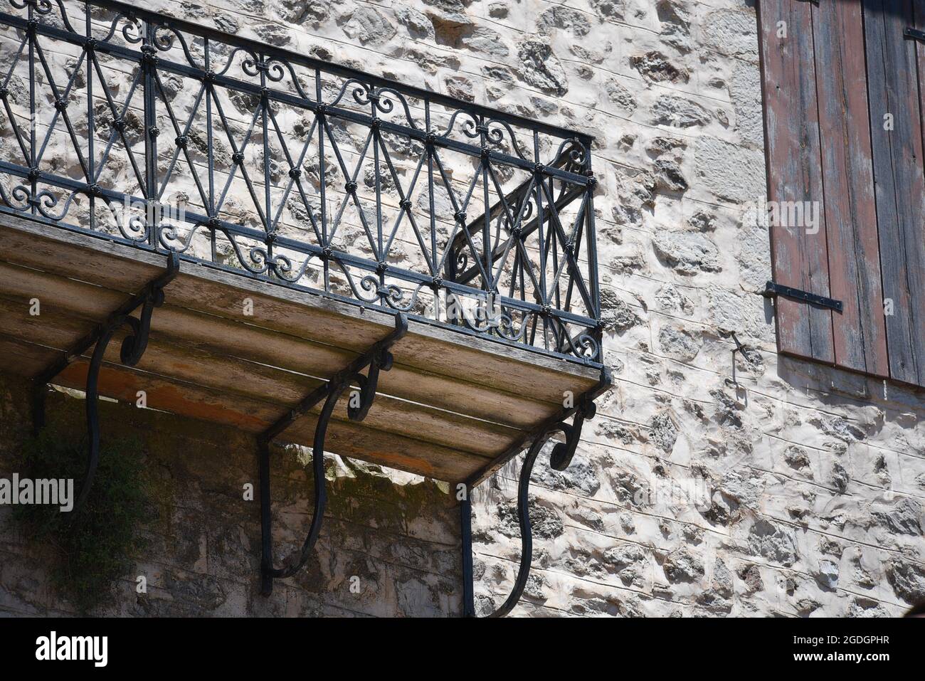 Traditional custom made wrought iron balcony railing in Dimitsana a ...