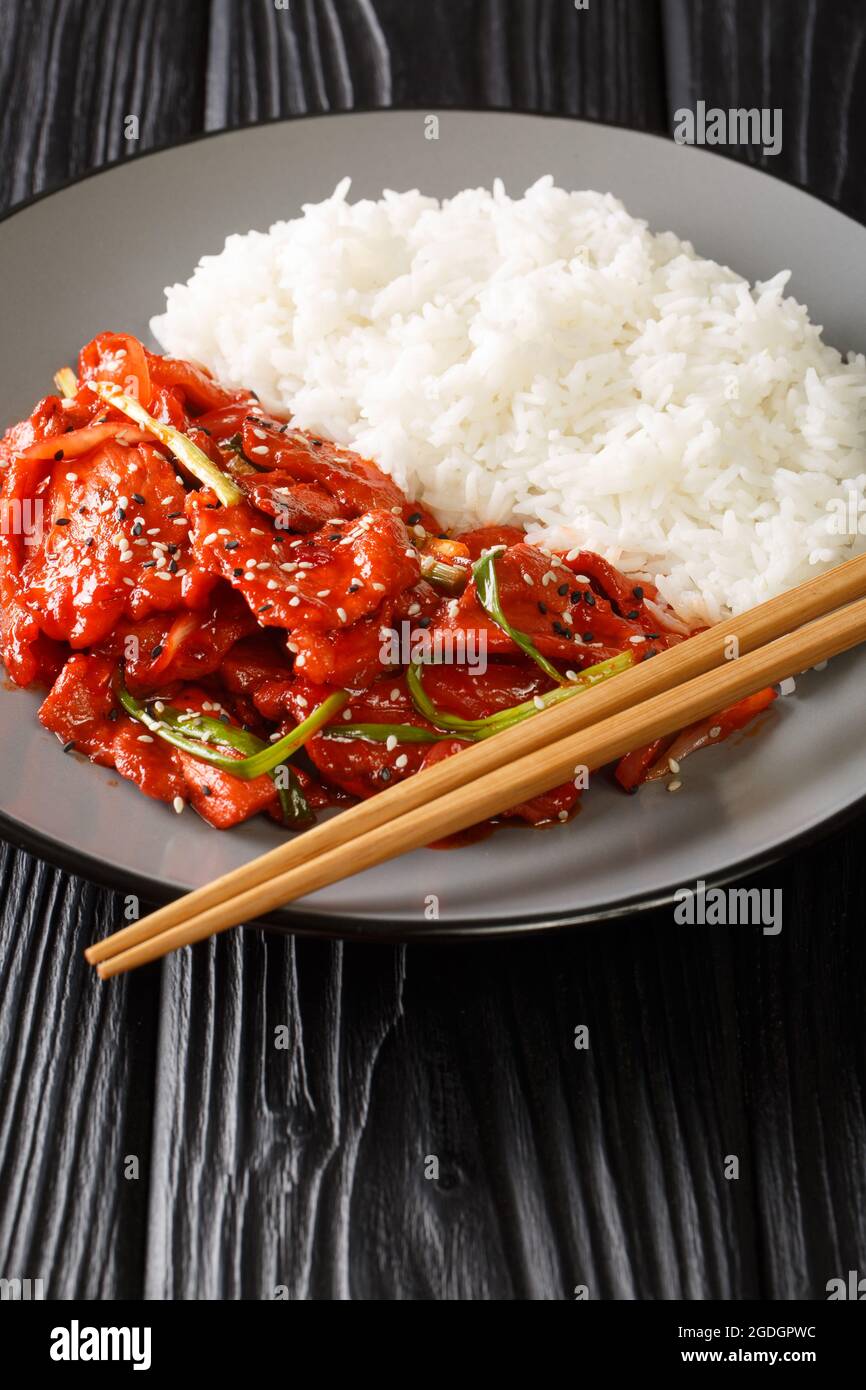 Spicy pork bulgogi served hi-res stock photography and images - Alamy