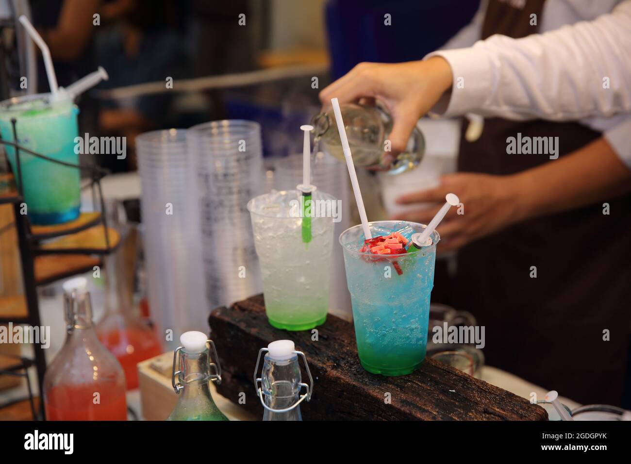 Colorful soda drinks in local thai market Stock Photo - Alamy