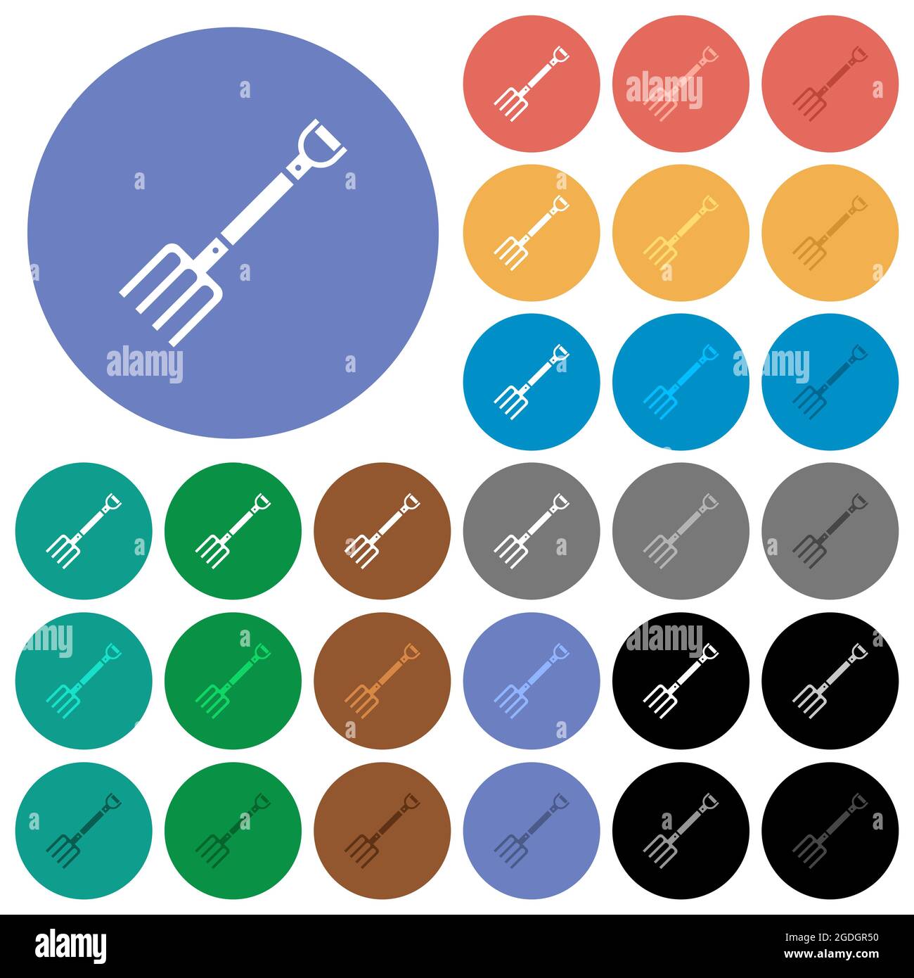 Pitchfork multi colored flat icons on round backgrounds. Included white ... Pitchfork multi colored flat icons on round backgrounds. Included white ...