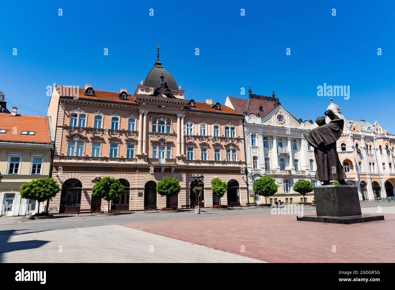 Novi Sad square and architecture street view, Vojvodina region. Serbia ...