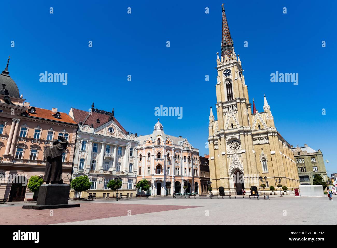 Novi Sad square and architecture street view, Vojvodina region. Serbia ...