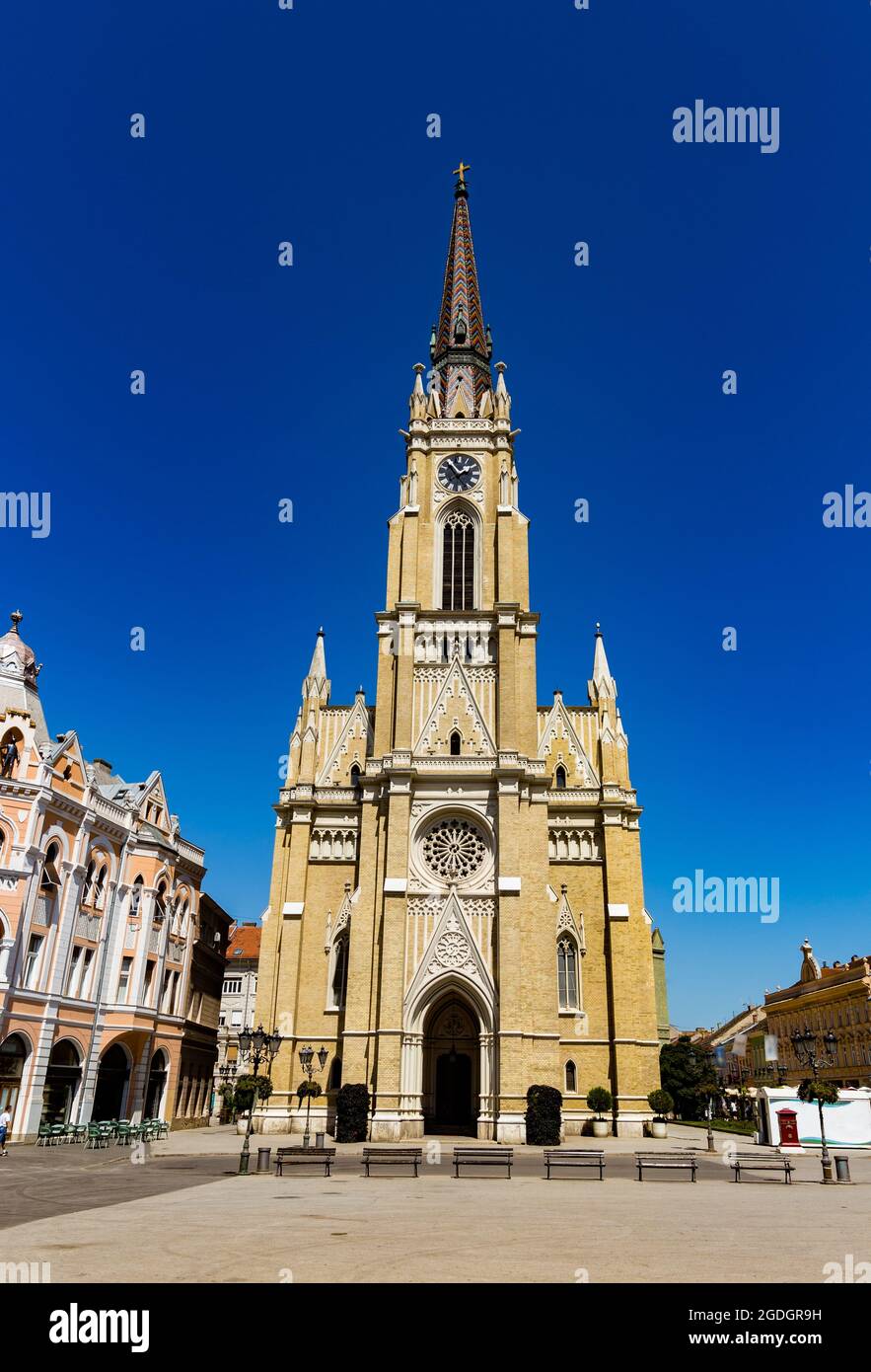 Novi Sad square and architecture street view, Vojvodina region. Serbia ...