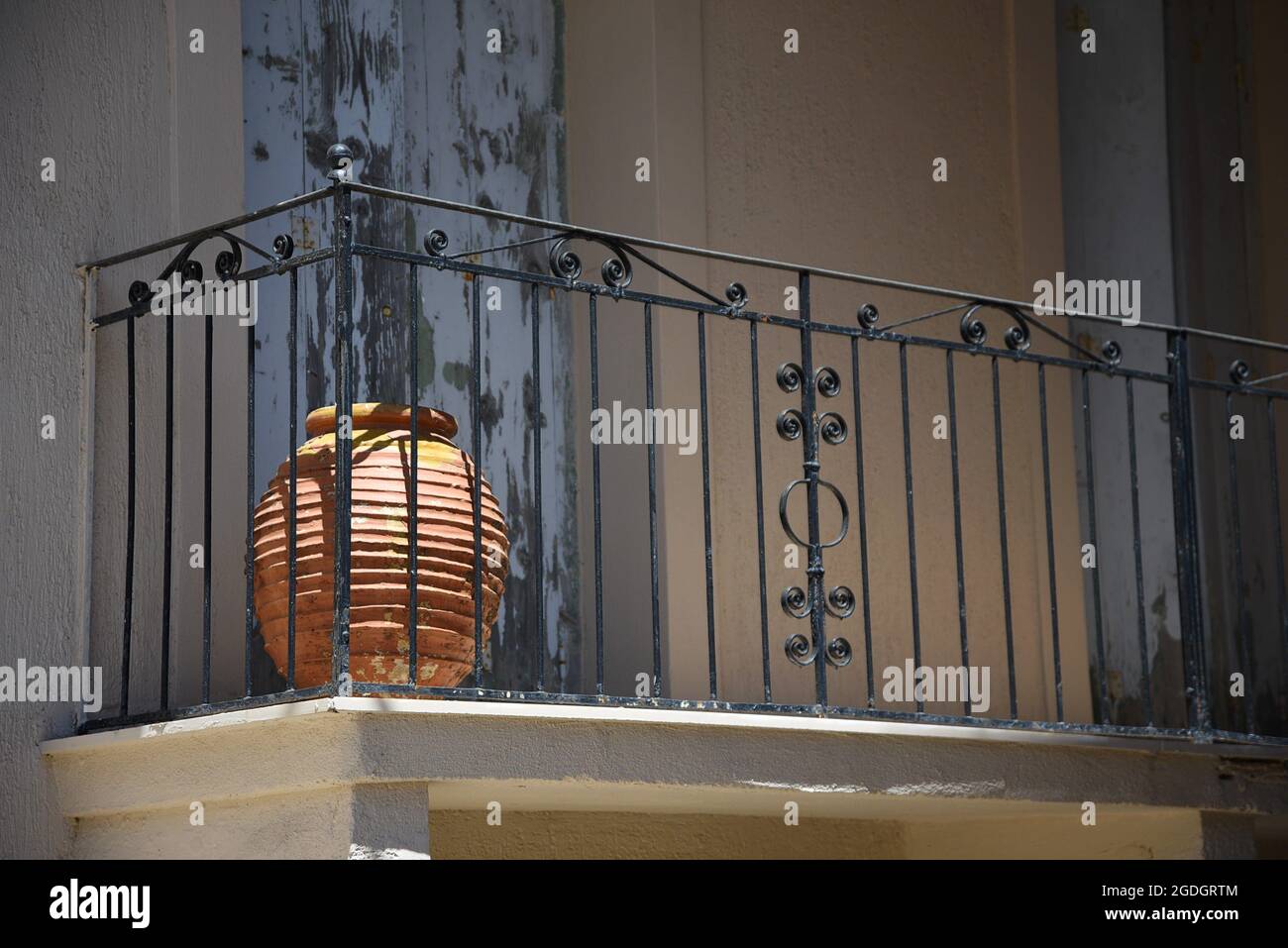 Rural house handcrafted wrought iron balcony railing and a handmade ...