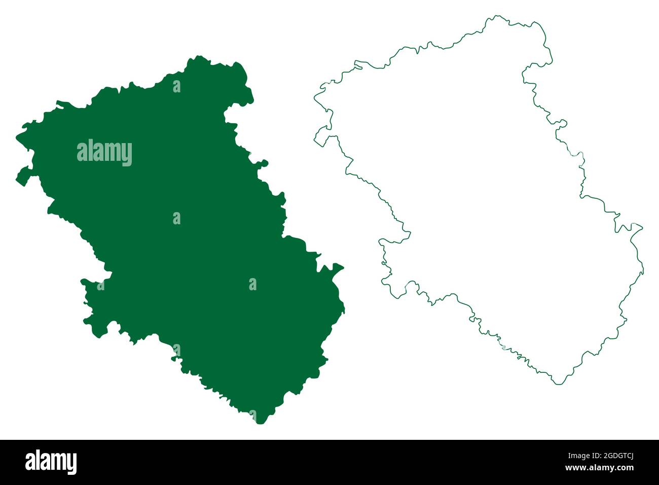 Lucknow district (Uttar Pradesh State, Republic of India) map vector ...