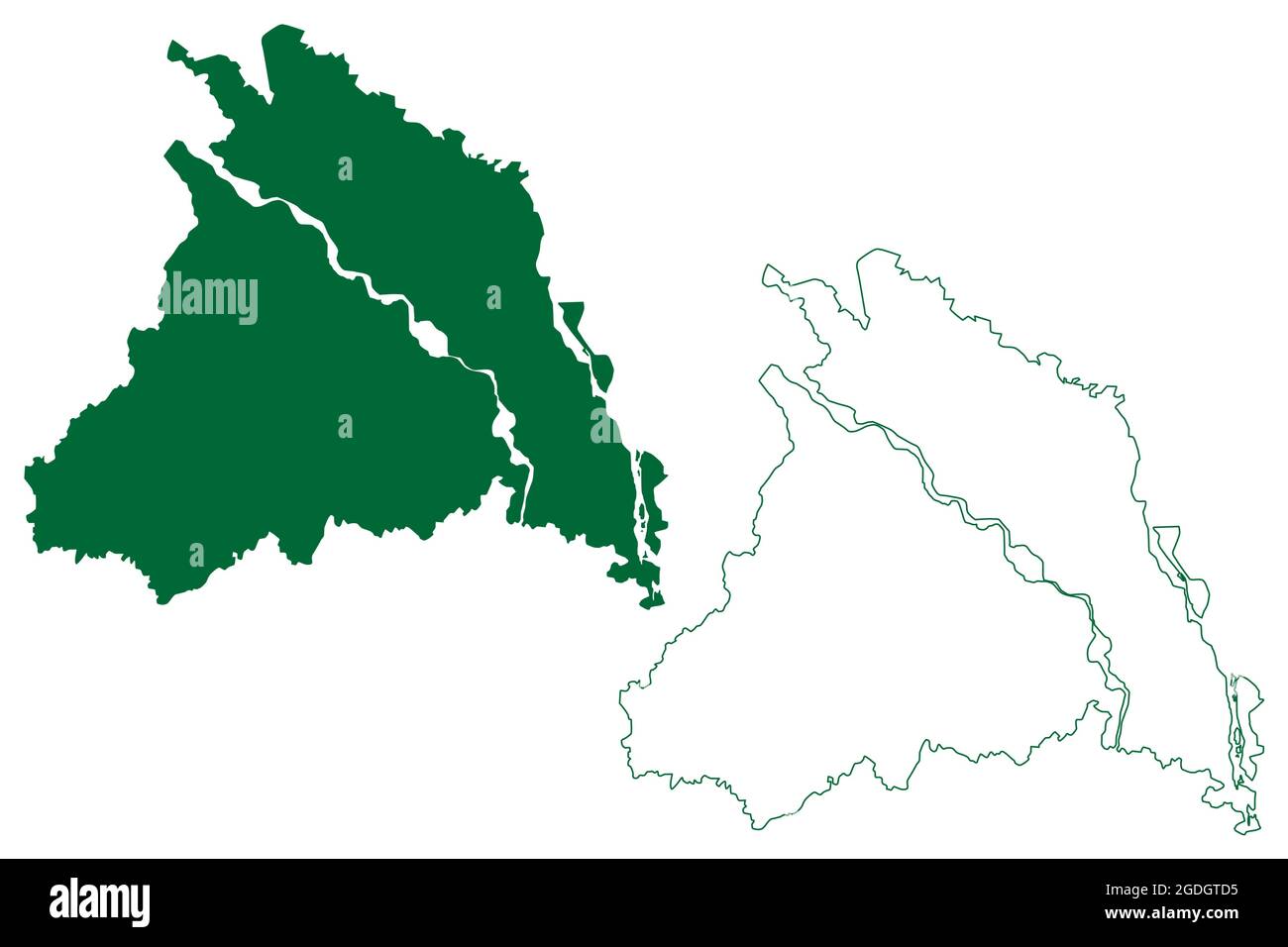 Lakhimpur Kheri district (Uttar Pradesh State, Republic of India) map ...