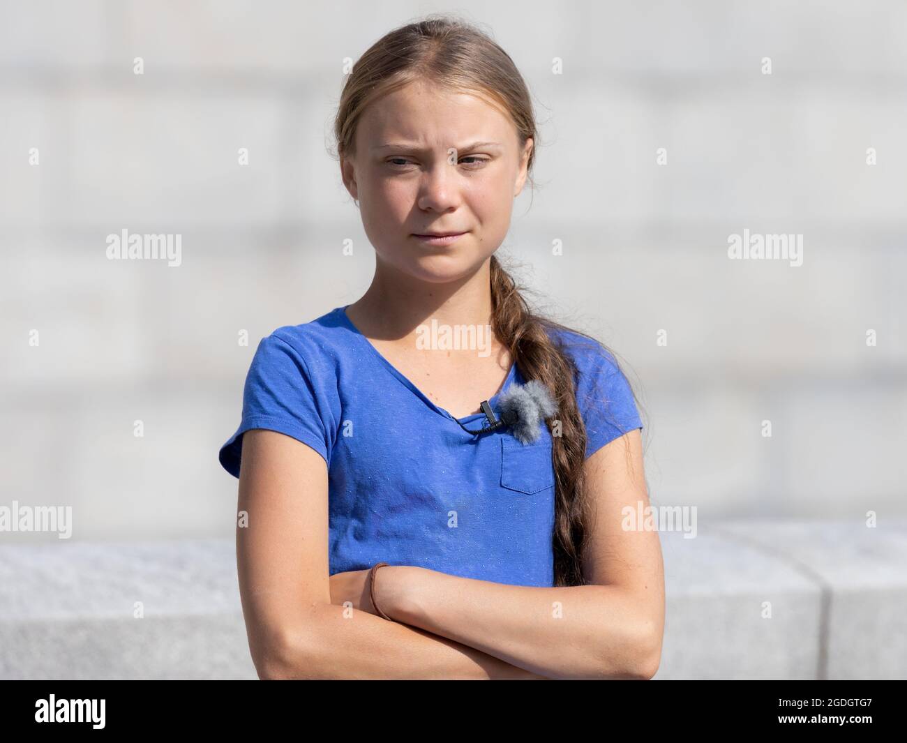 STOCKHOLM, SWEDEN - AUGUST 12, 2021: 18-year-old Swedish climate ...