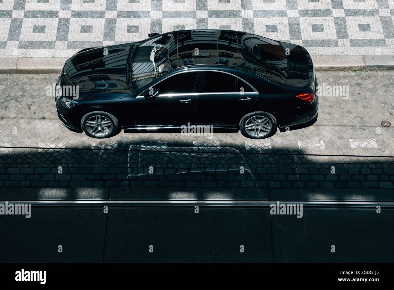 Modern car in a street Stock Photo - Alamy