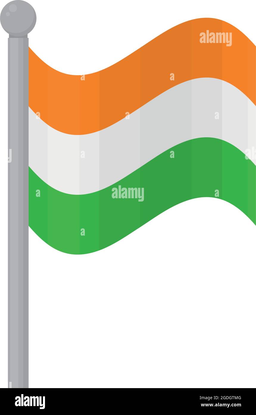 India flag on flag pole Stock Vector Images - Alamy