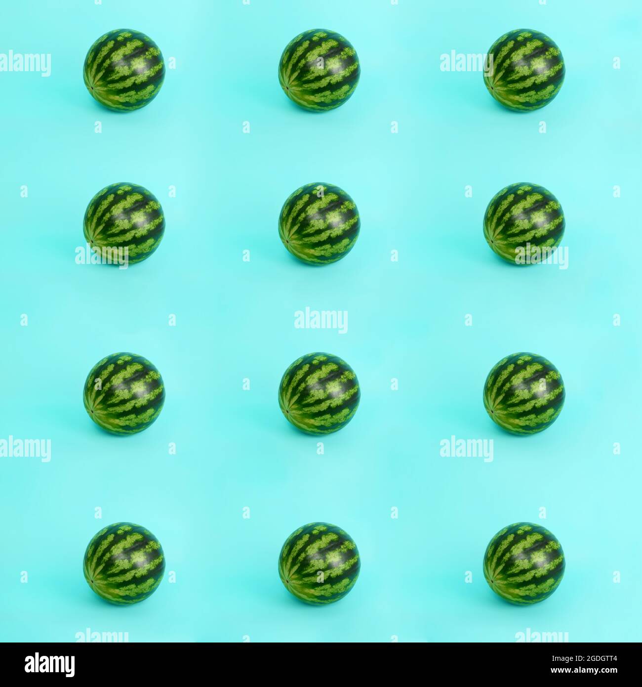 Pattern of summer watermelon on cyan background Stock Photo - Alamy