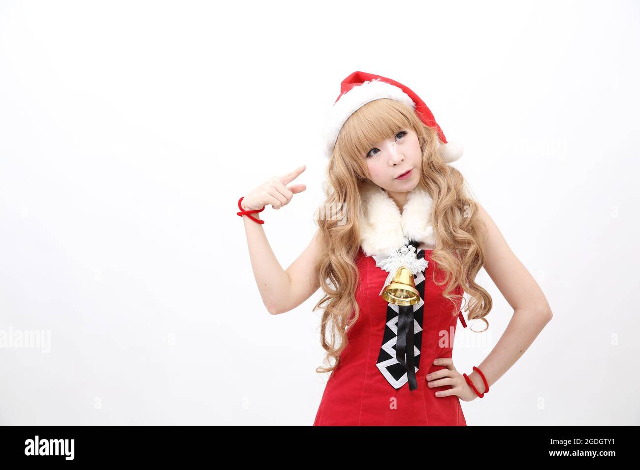 Christmas asian woman portrait with christmas gift Stock Photo - Alamy