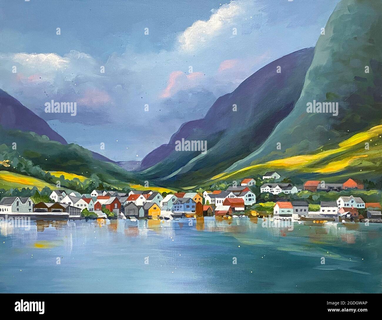 Scandinavia landscape painting hi-res stock photography and images - Alamy