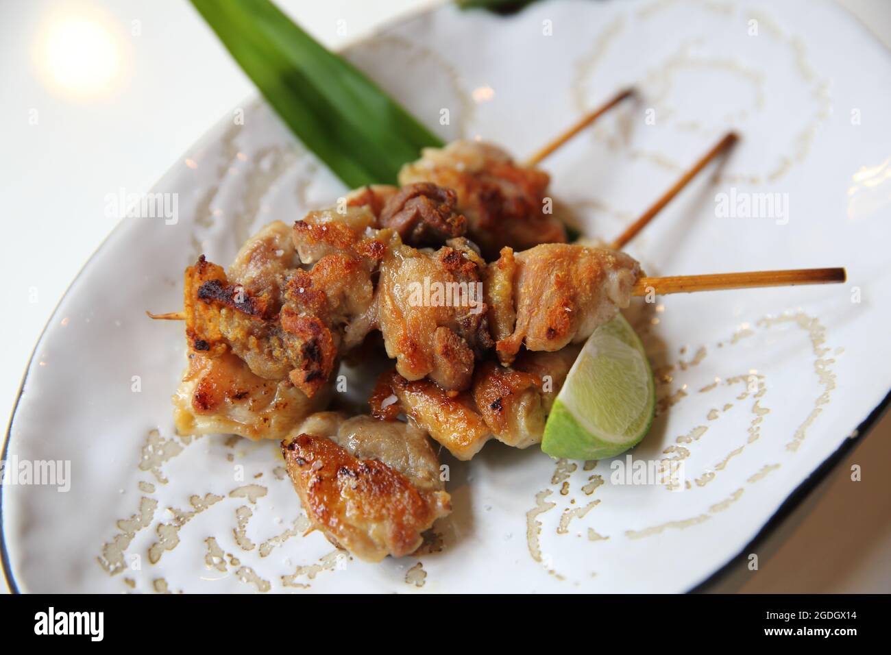 Chicken yakitori with salt , Japanese food Stock Photo - Alamy