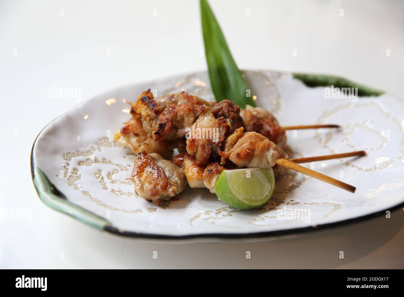Chicken yakitori with salt , Japanese food Stock Photo - Alamy