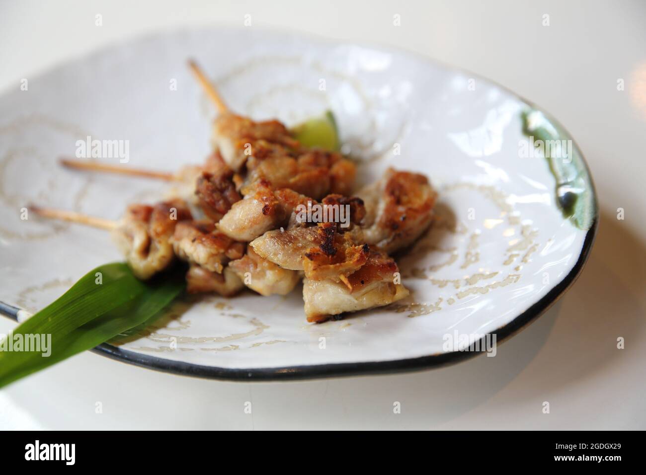 Chicken yakitori with salt , Japanese food Stock Photo - Alamy