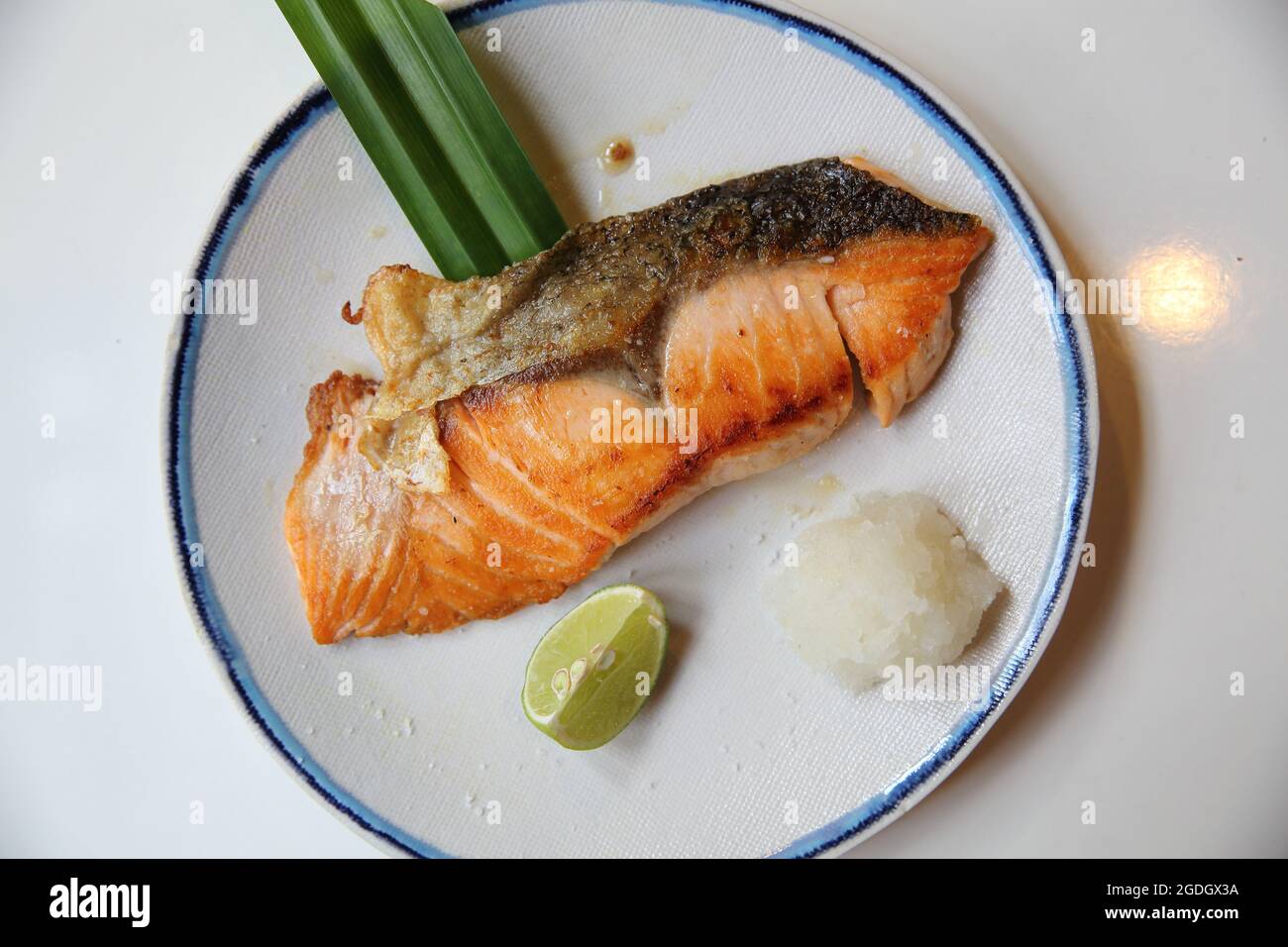 Grilled salmon japanese style shio yaki , Japanese food Stock Photo - Alamy