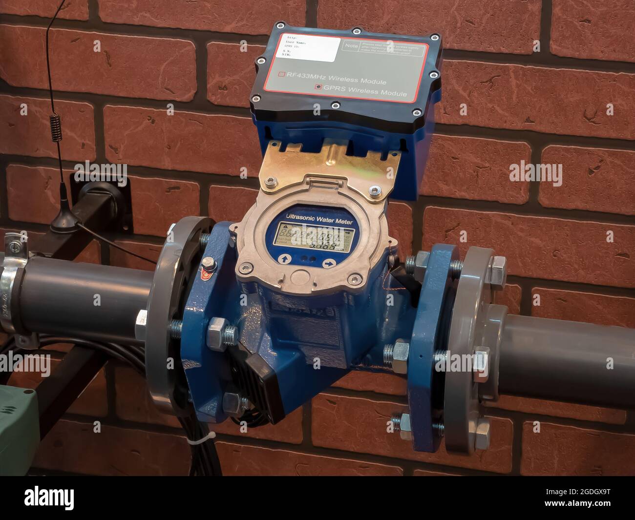 Ultrasonic water meter with wireless communication module Stock Photo ...