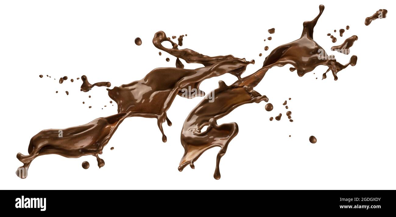 Chocolate splash isolated on white background Stock Photo - Alamy