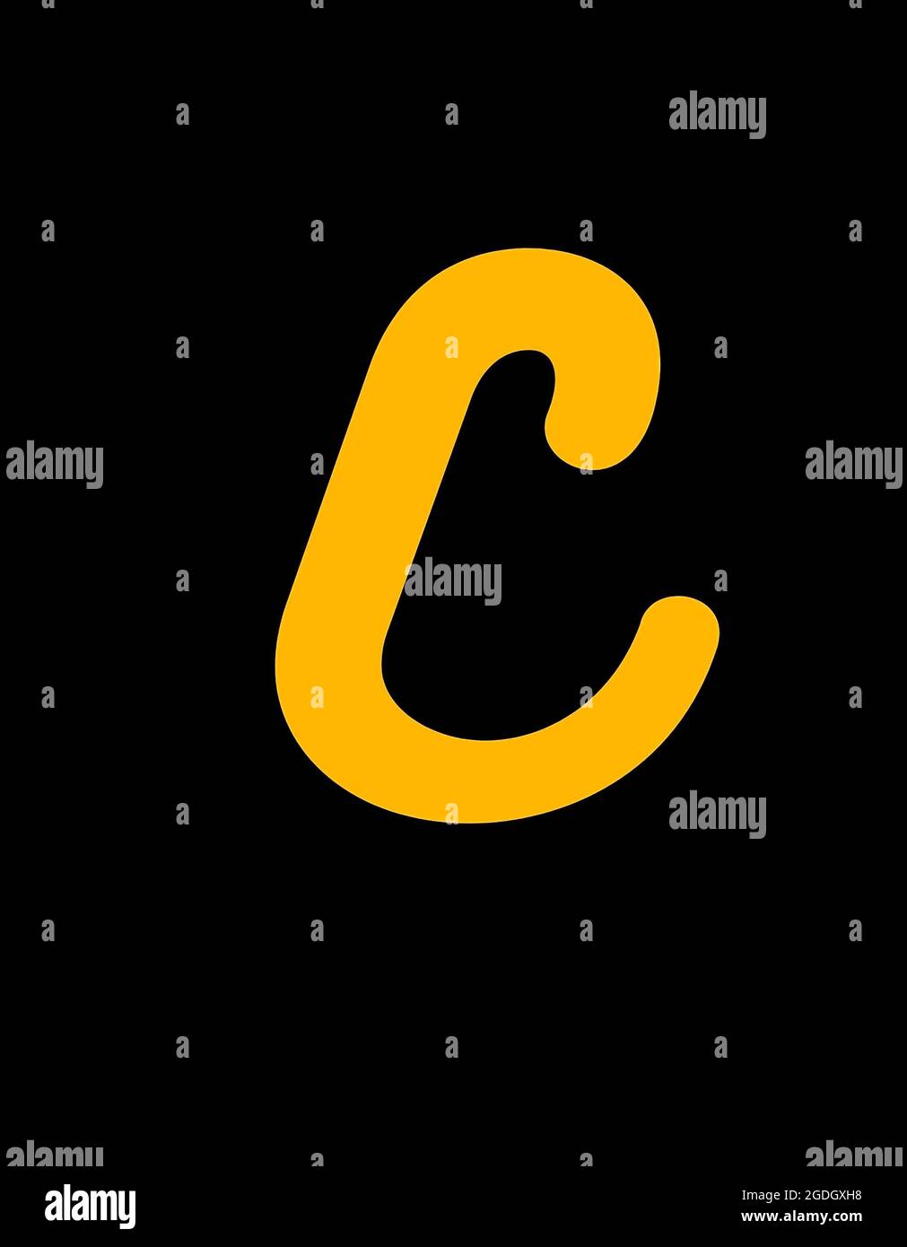 Yellow c typography logo or tshirt design Stock Photo - Alamy