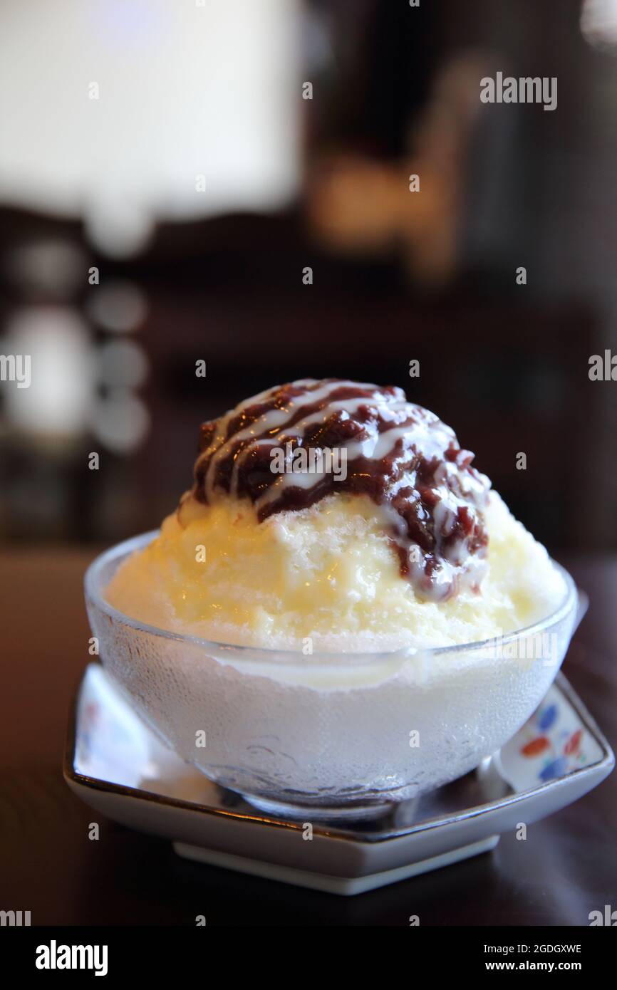 Red beans with japanese shave ice Stock Photo - Alamy