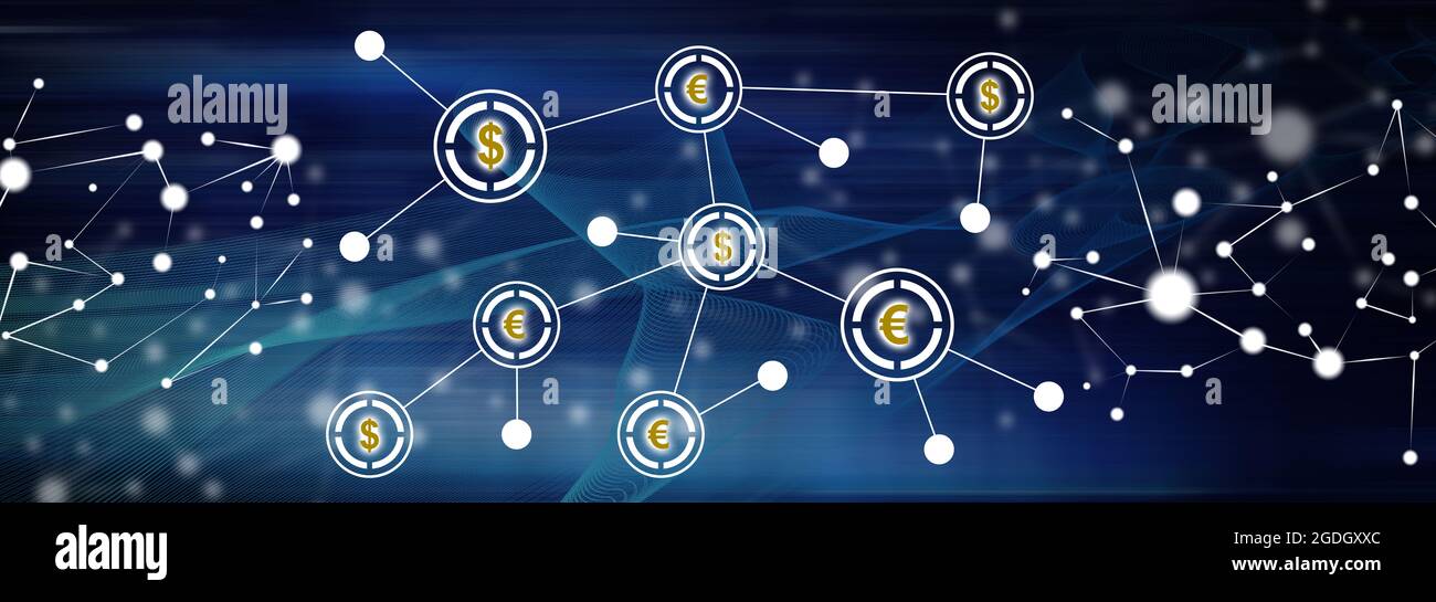 Illustration of a financial network concept Stock Photo - Alamy