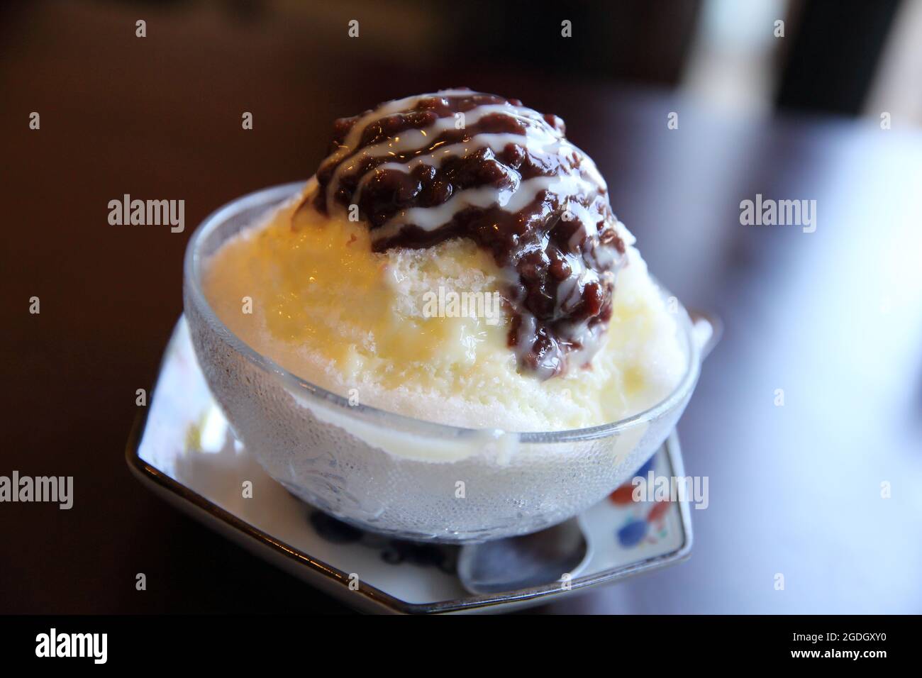 Red beans with japanese shave ice Stock Photo - Alamy