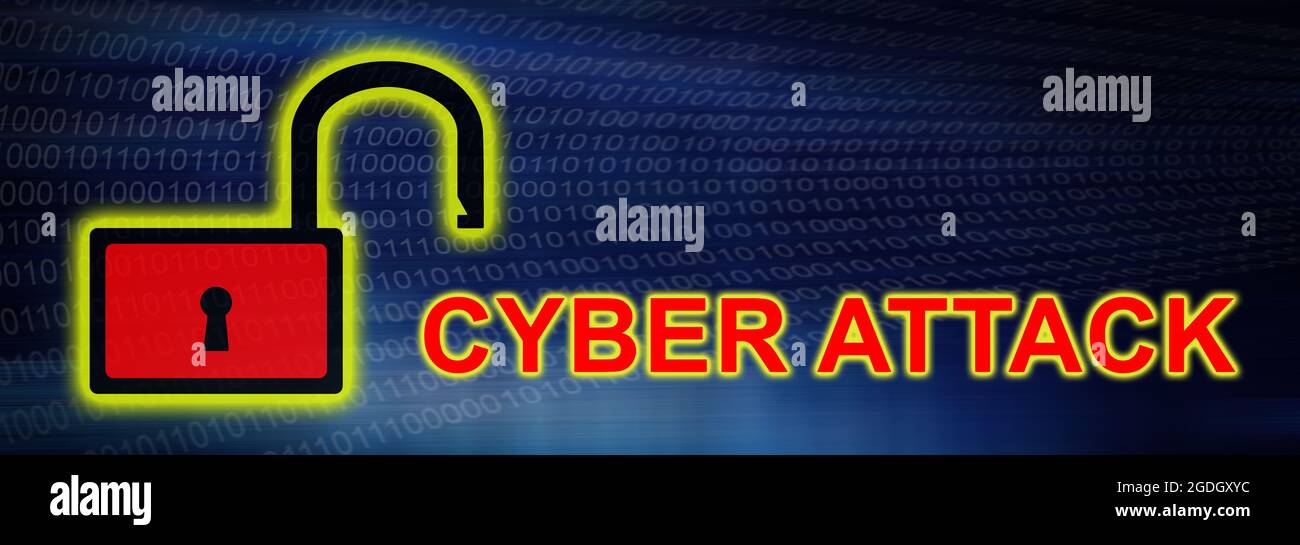 Illustration of a cyber attack concept Stock Photo - Alamy