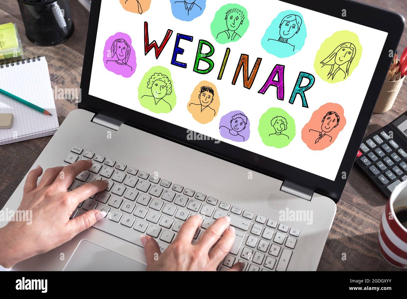 Webinar concept shown on a laptop screen Stock Photo - Alamy