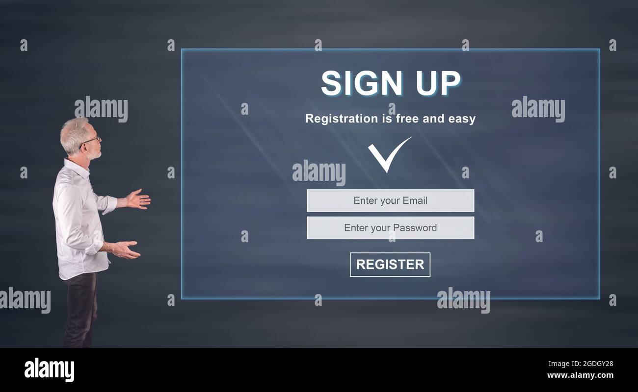 Signup screen hi-res stock photography and images - Alamy