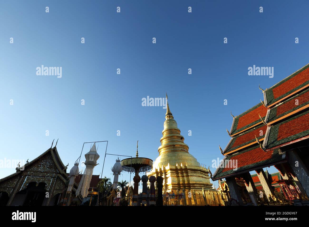Thai pagoda in Lamphun Thailand Stock Photo - Alamy