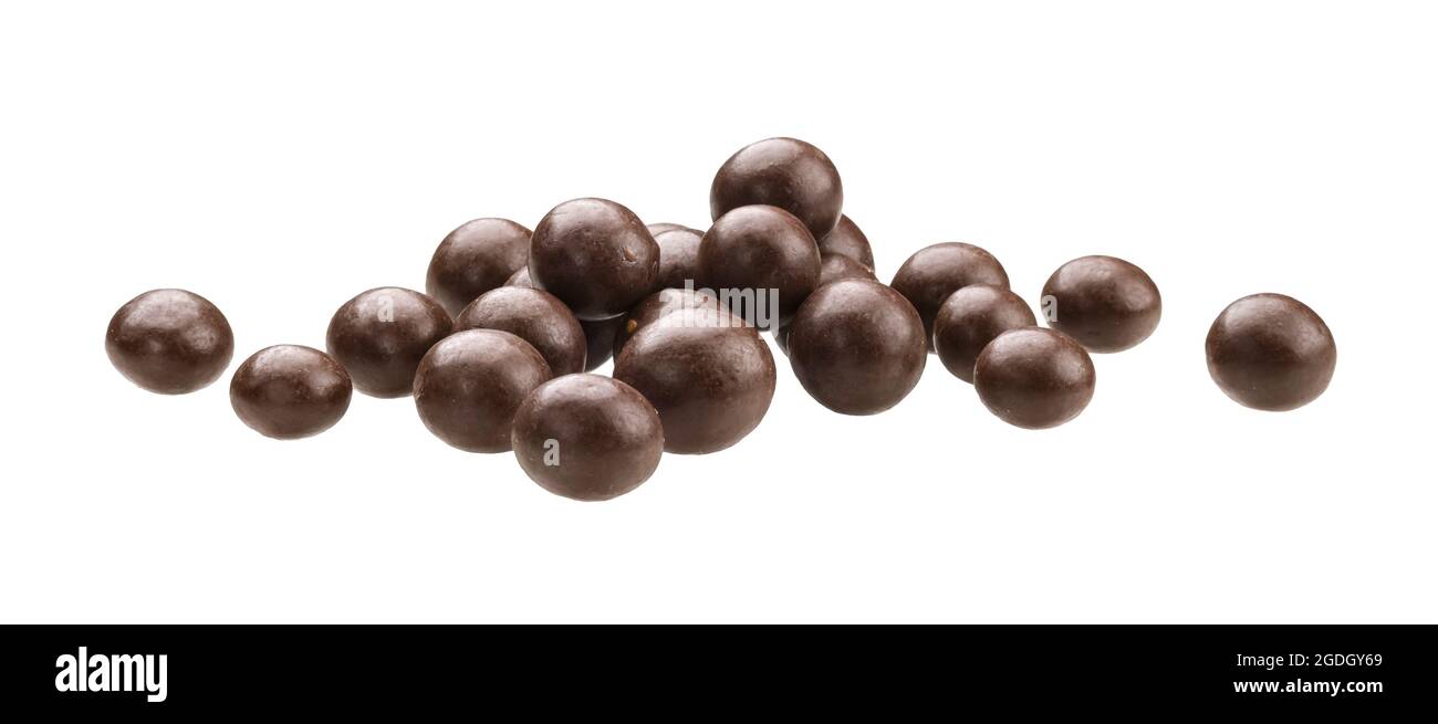 Chocolate balls isolated on white background Stock Photo - Alamy