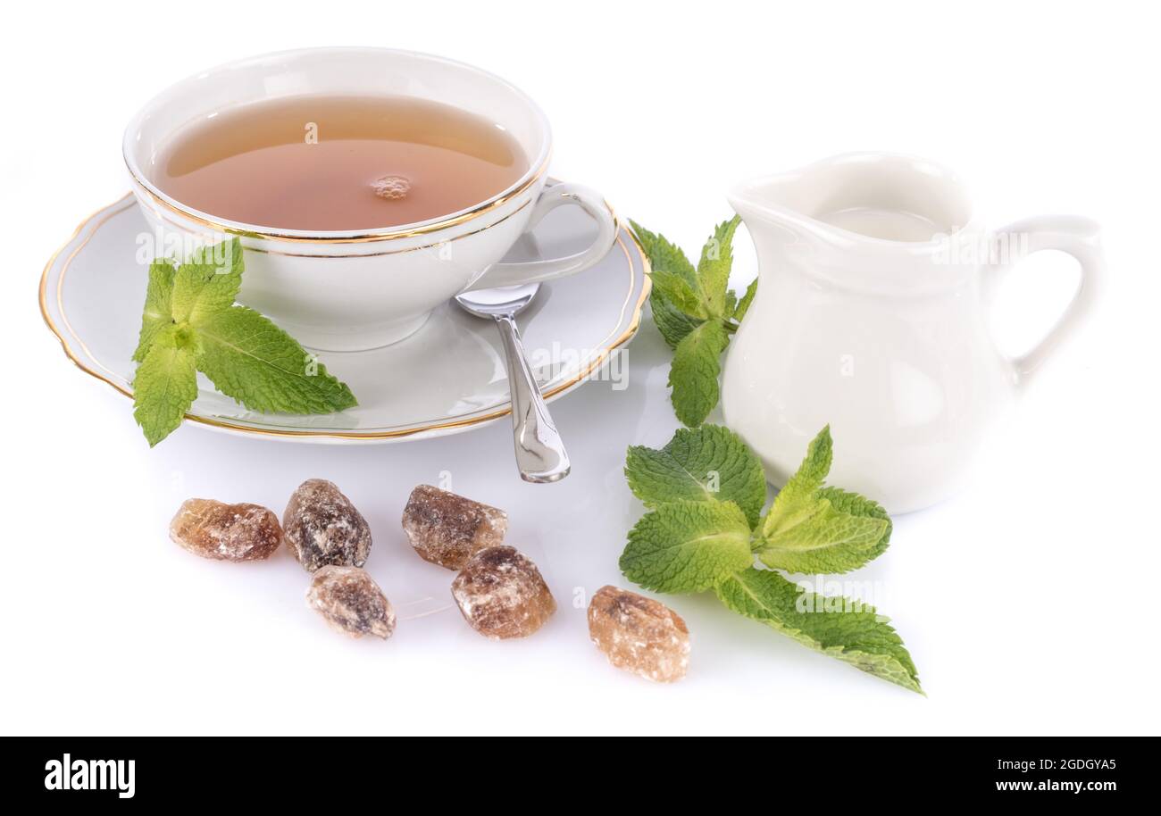 Tea cup and milk jug isolated on white Cut Out Stock Images & Pictures ...