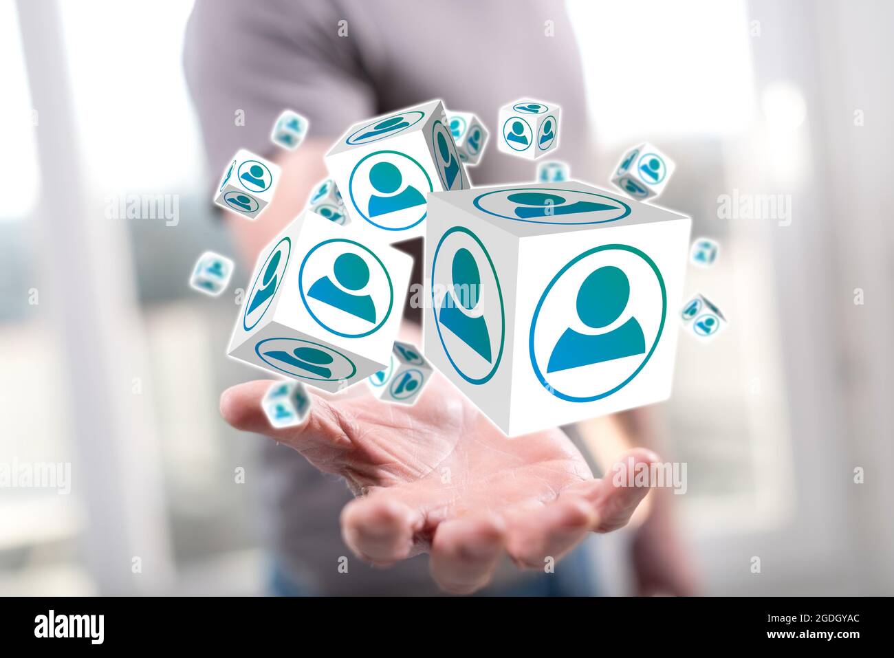 Profile concept above hand hi-res stock photography and images - Alamy