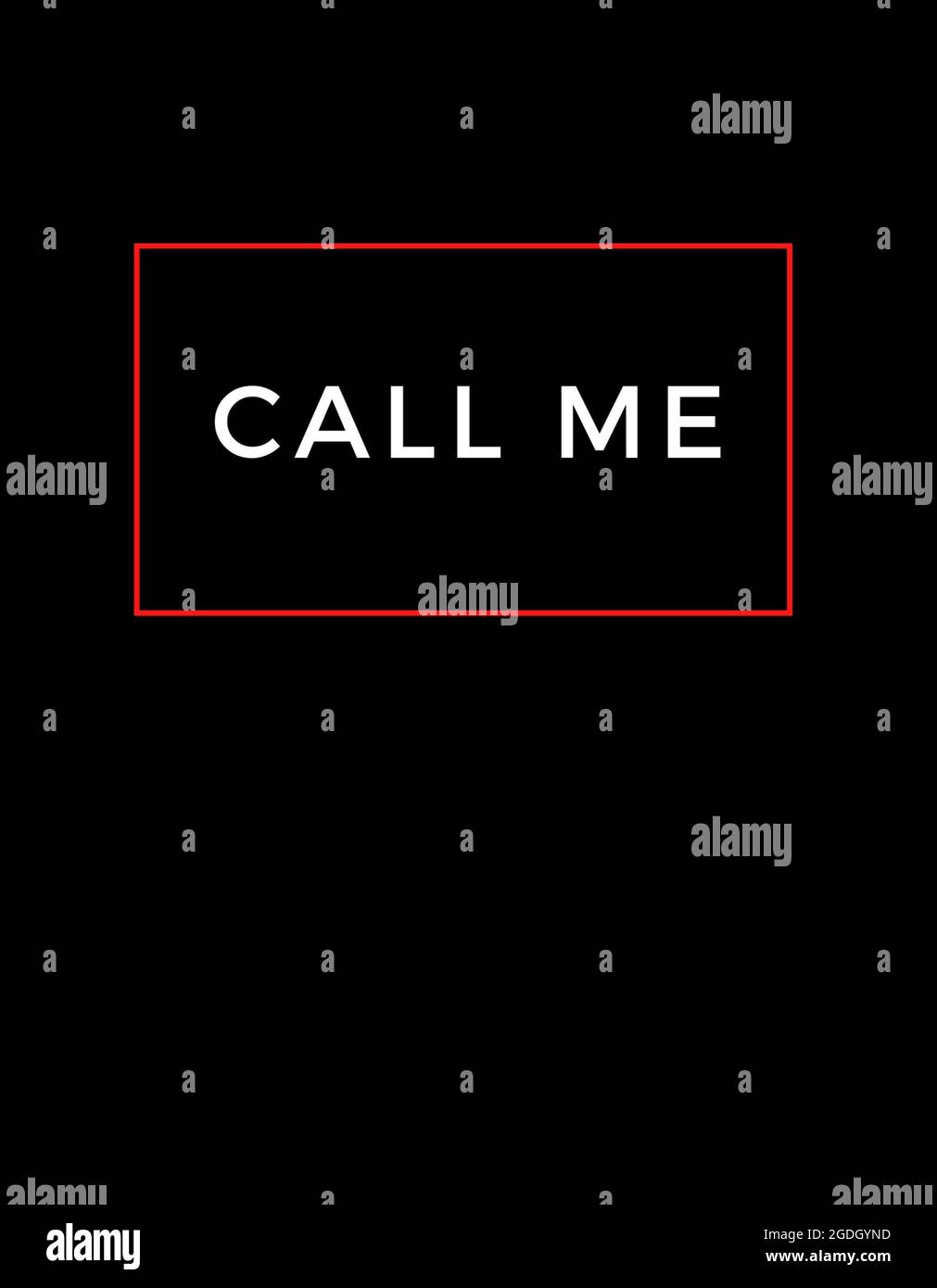 Call me design on black background Stock Photo - Alamy