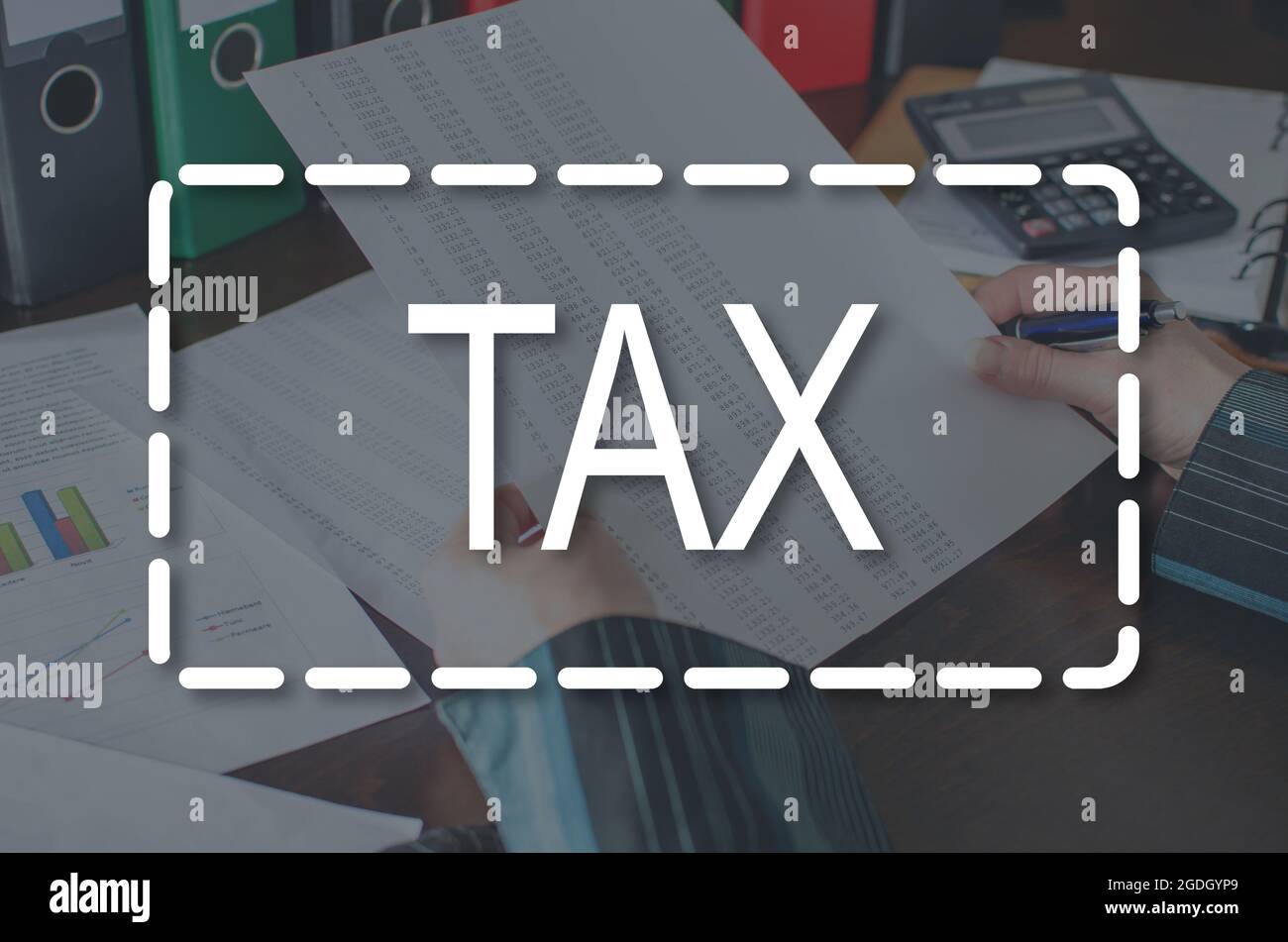 Tax concept illustrated by a picture on background Stock Photo - Alamy