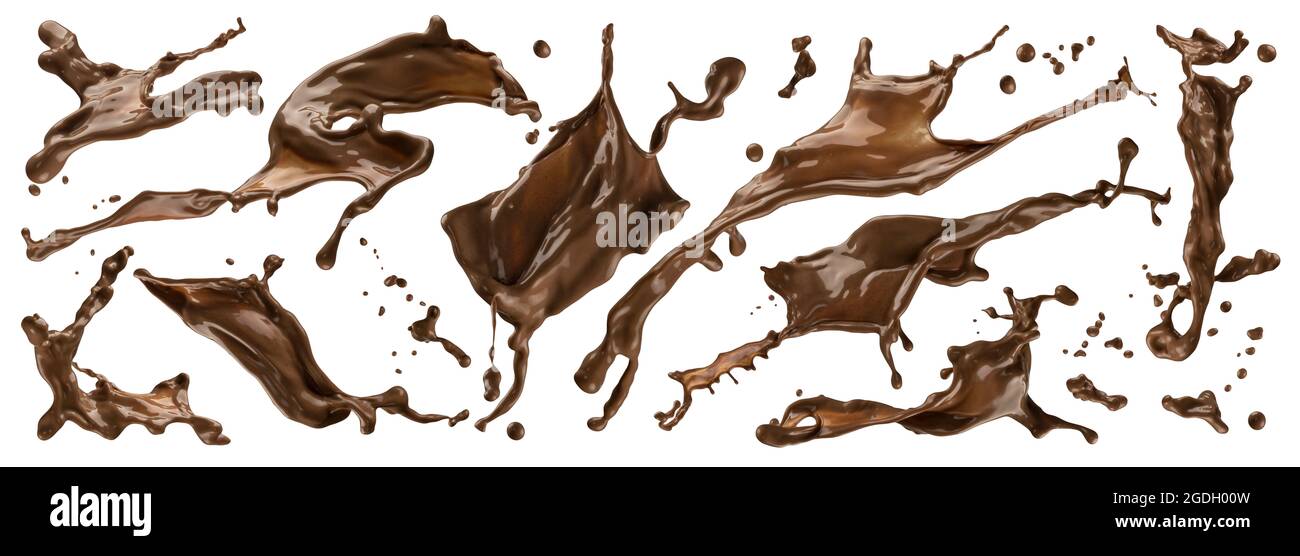 Chocolate splash isolated on white background Stock Photo - Alamy